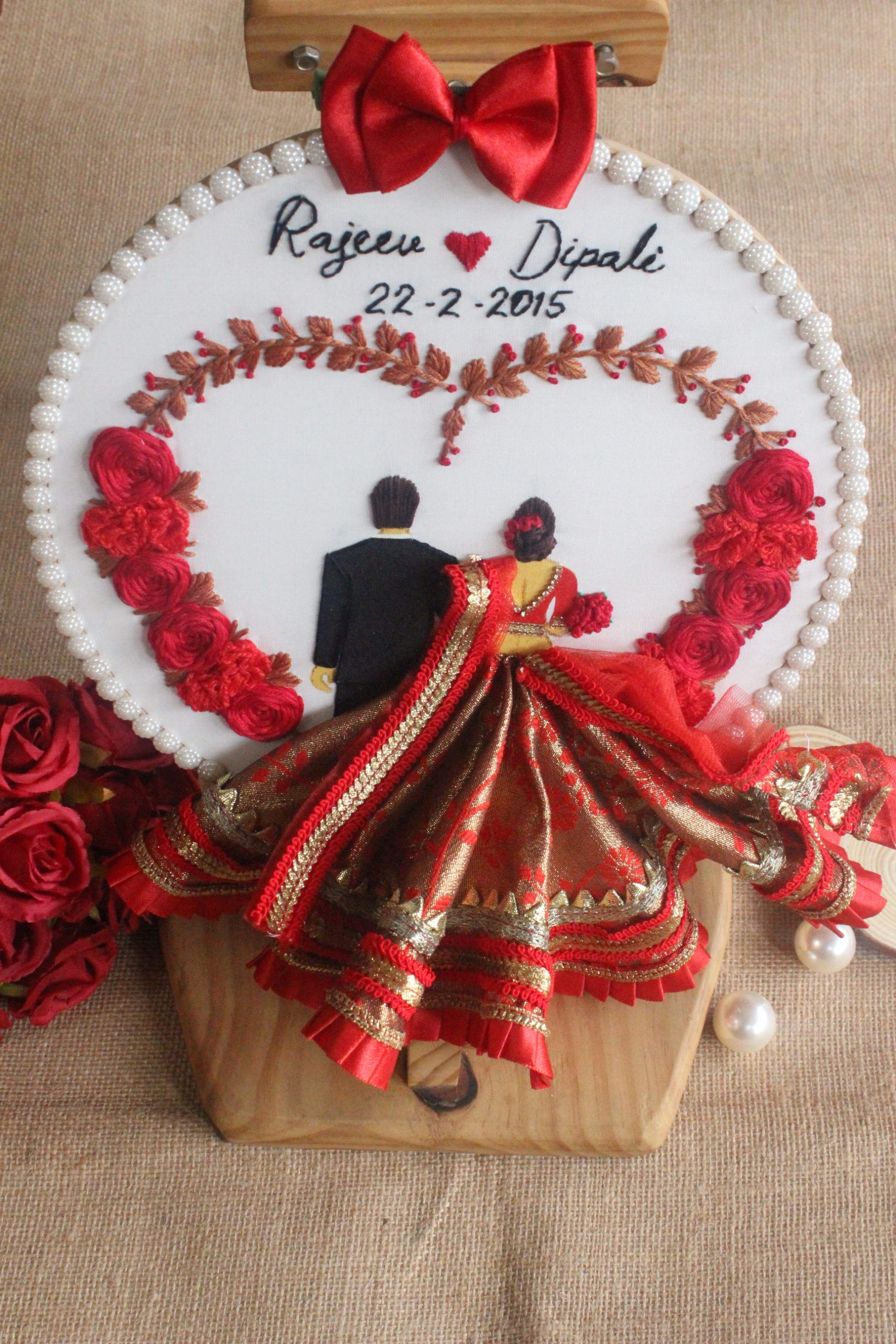 Premium Wedding 10" Bride Groom Hoop Art